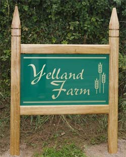 Wooden Posts, Oak Posts, Wrought Iron Bracket | The Sign Maker