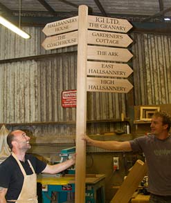 Wooden Posts, Oak Posts, Wrought Iron Bracket | The Sign Maker